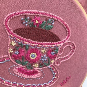 Tea Embroidery Kit: Teacup Pattern, Modern Hoop Art - Etsy