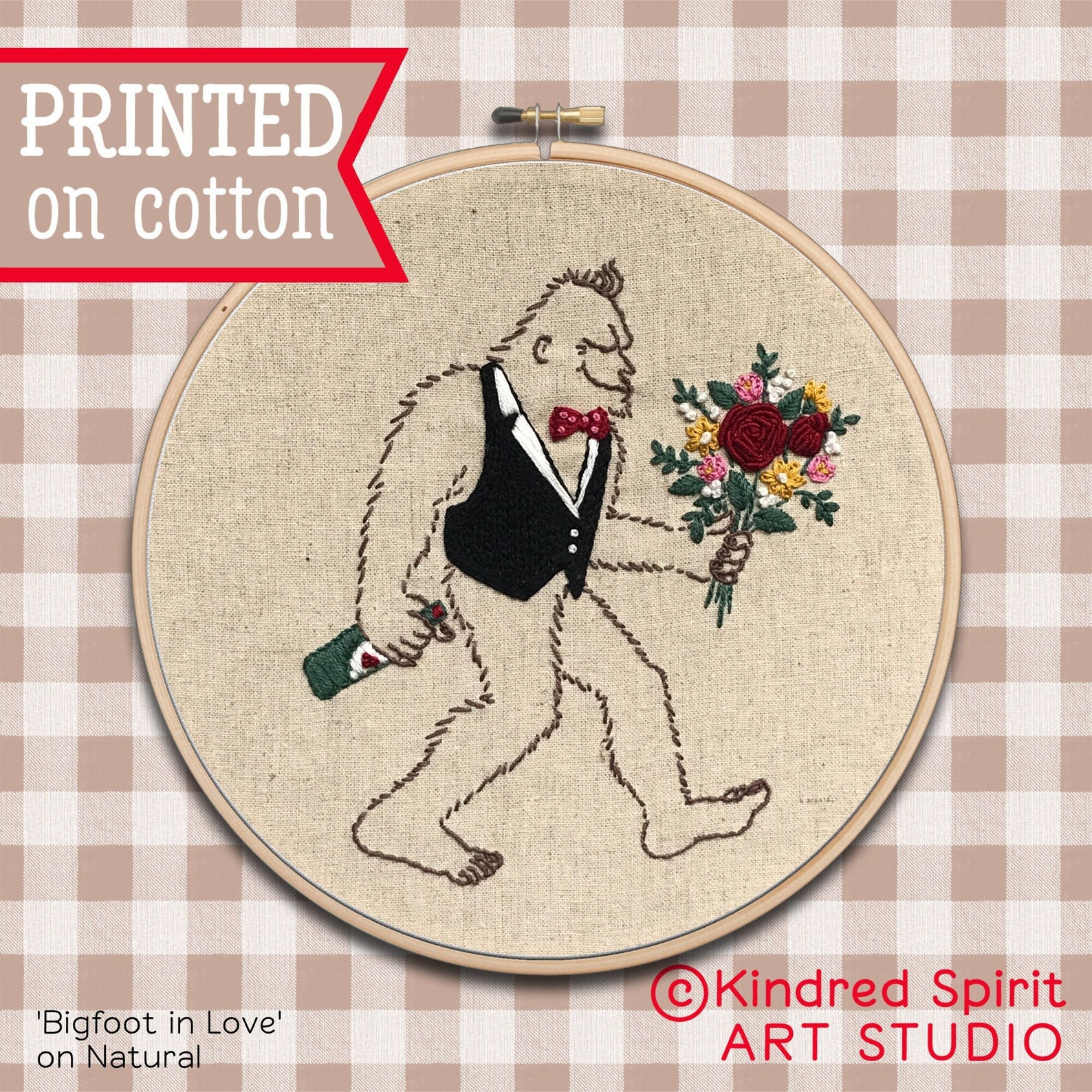 Hand Embroidery Kit ; Bigfoot Design ; Sasquatch Pattern ; Funny ...