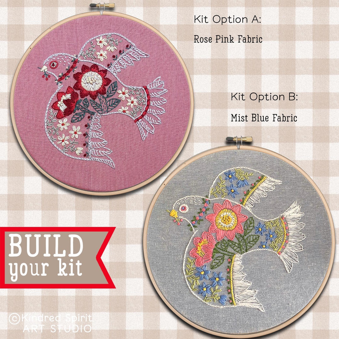 Dove Hand Embroidery Kit: DIY Baptism Hoop Art, Peace Bird Design - Etsy UK