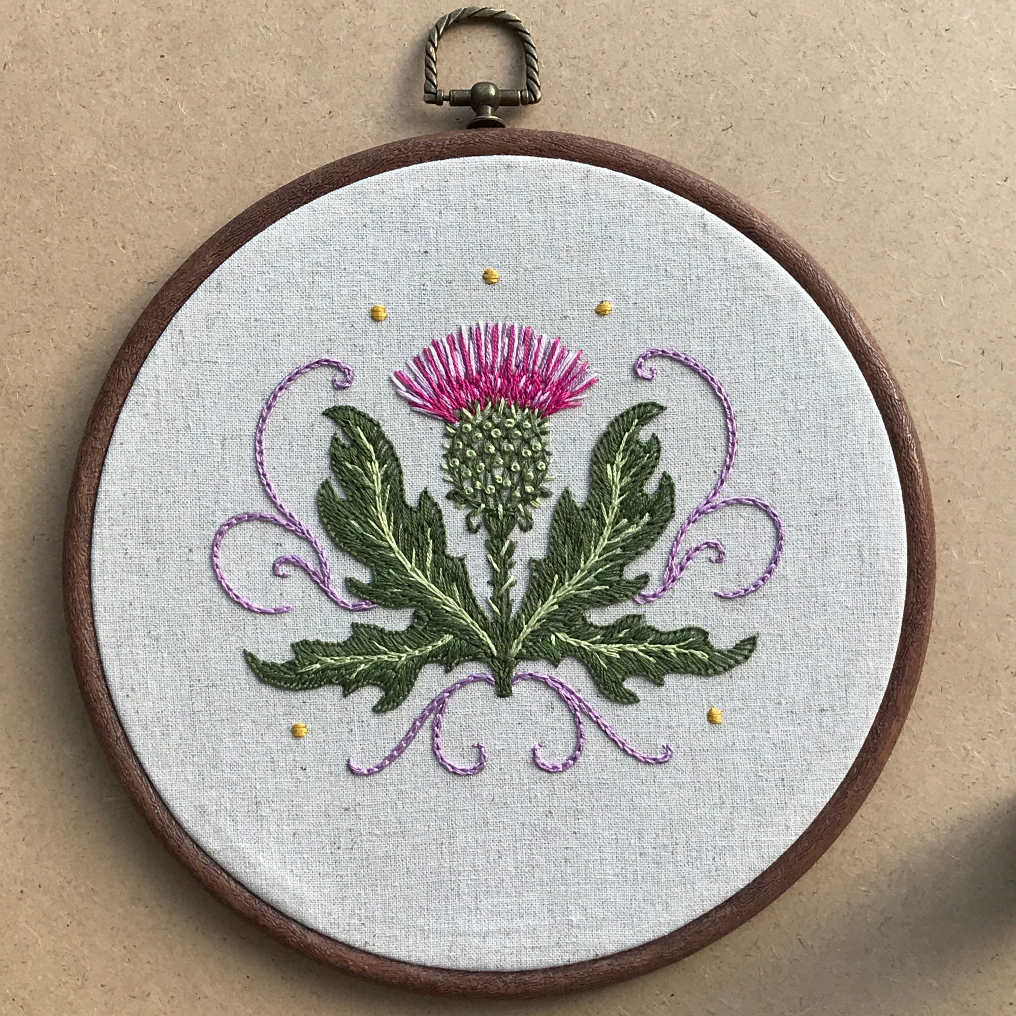 Hand Embroidery Kit Thistle Design Cultural Patterns DIY Craft Scottish ...
