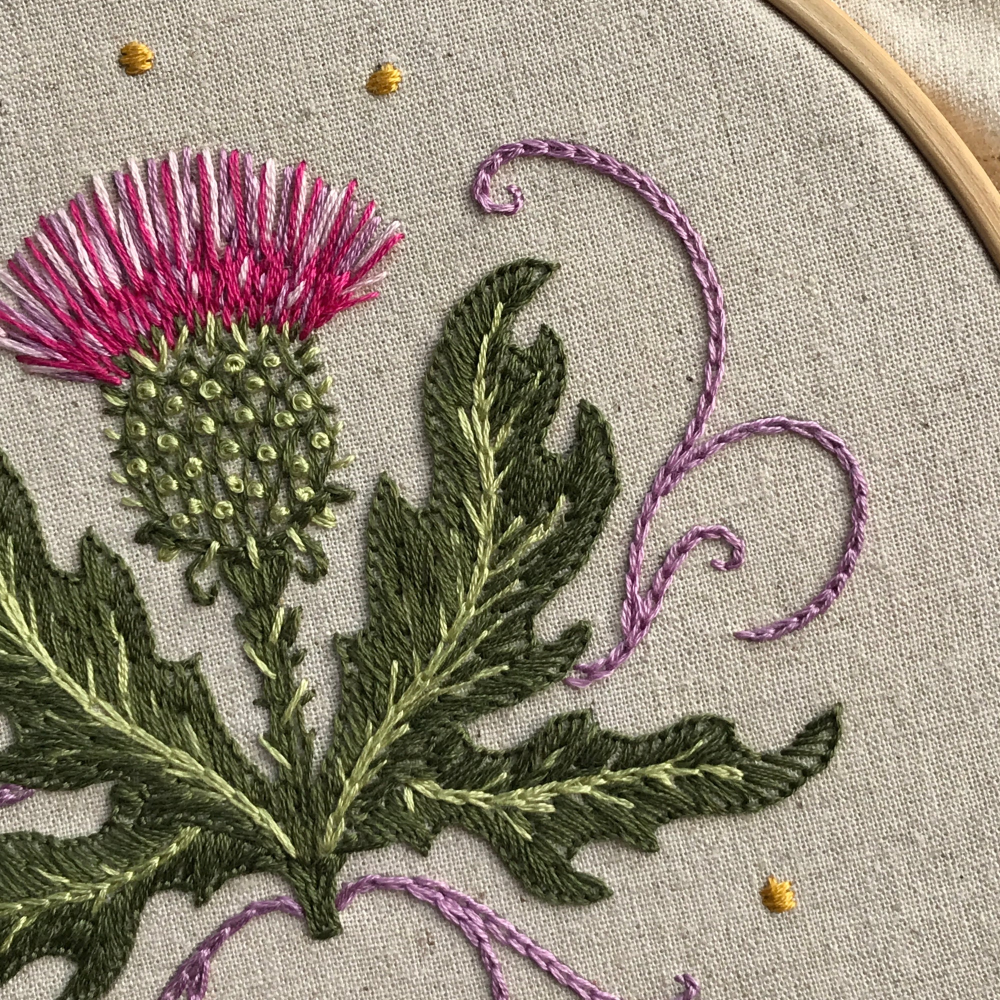 Hand Embroidery Kit Thistle Design Cultural Patterns DIY Craft Scottish ...