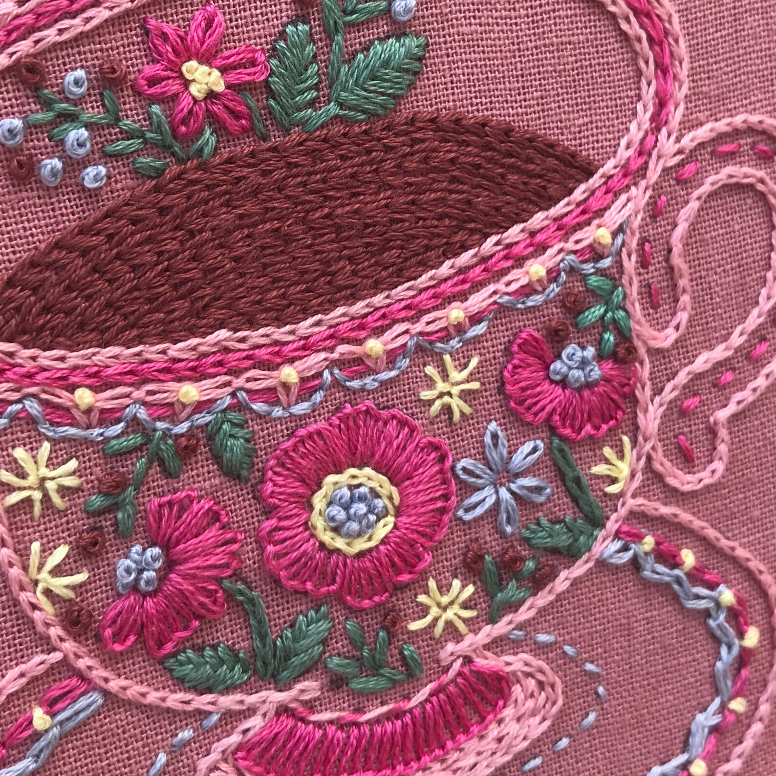 Tea Embroidery Kit: Teacup Pattern, Modern Hoop Art - Etsy