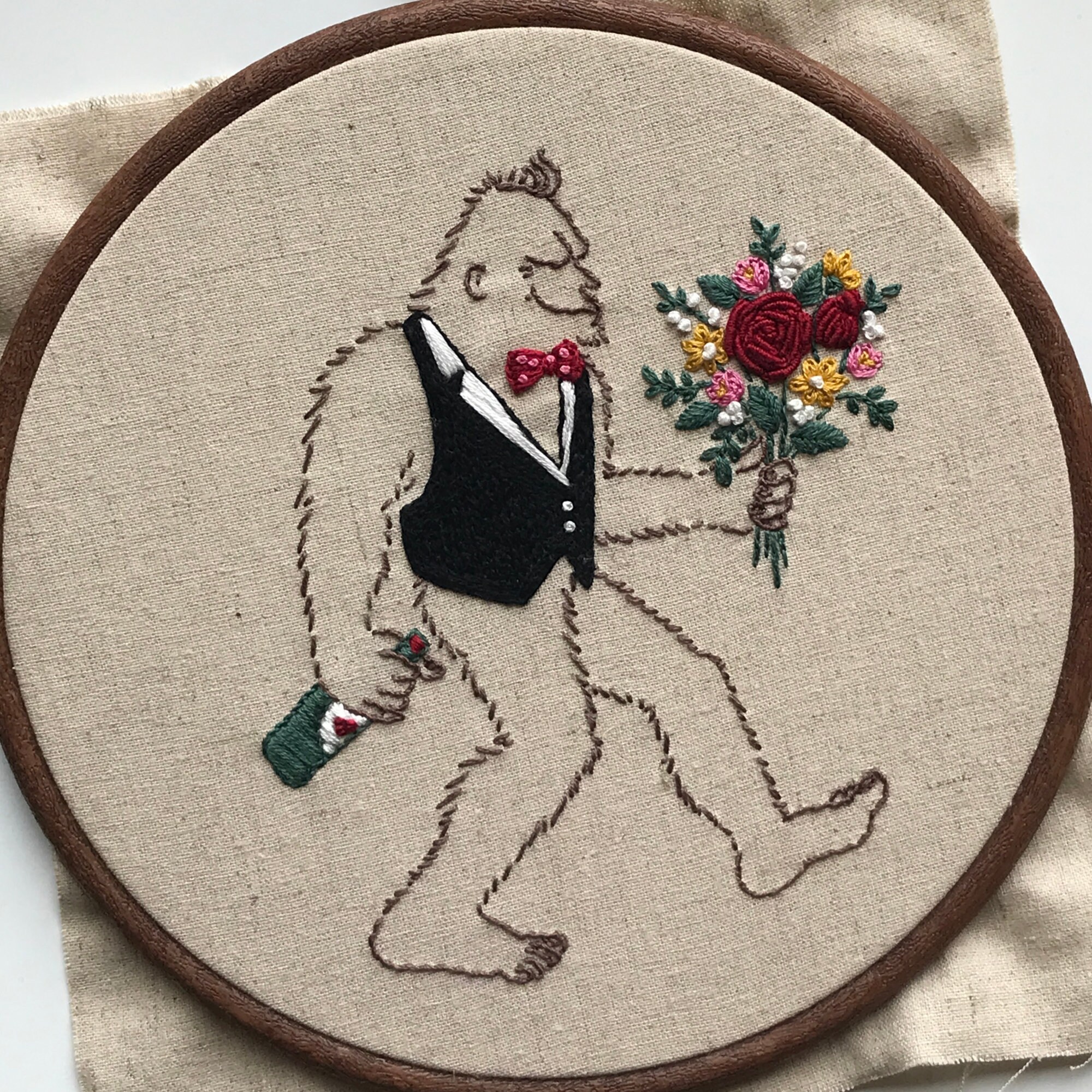Hand Embroidery Kit ; Bigfoot Design ; Sasquatch Pattern ; Funny ...