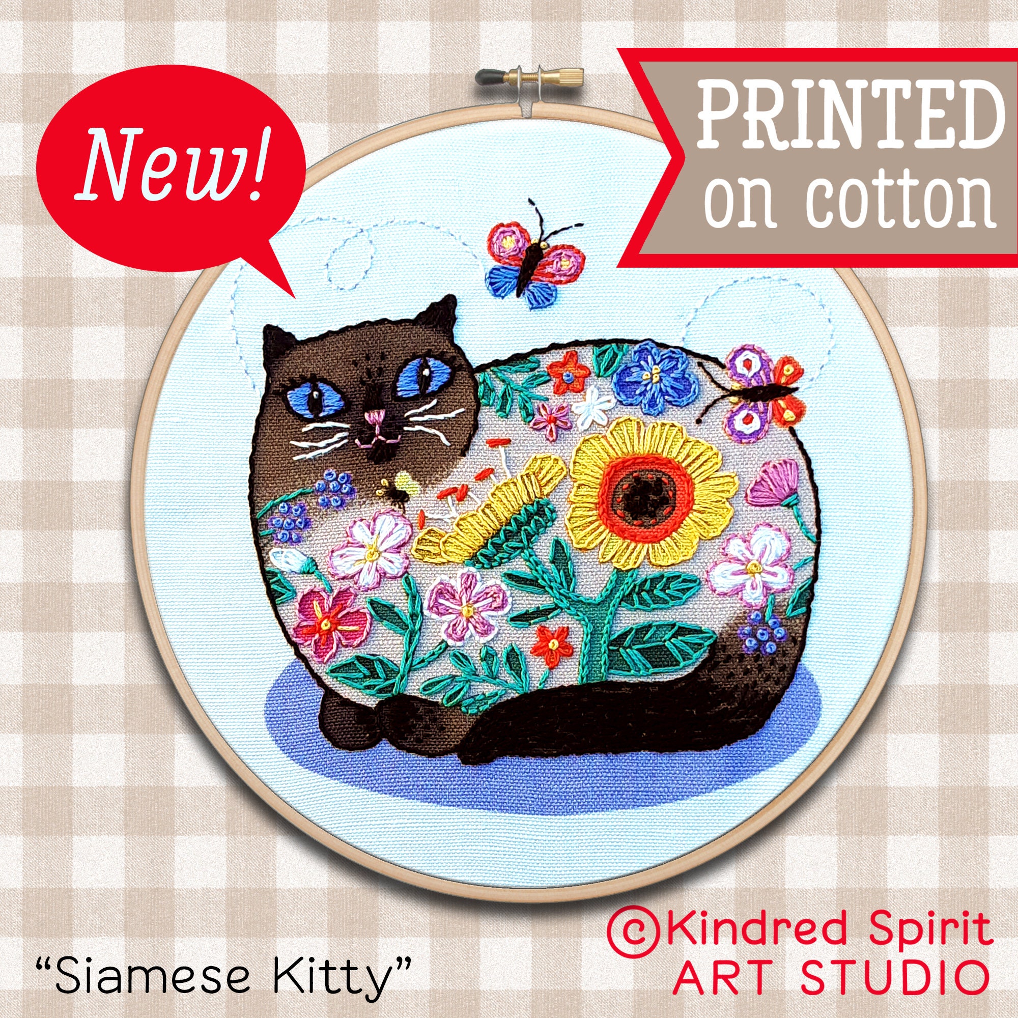 Cat Embroidery Kit Kitten Designs Pet Gift Stitch - Etsy