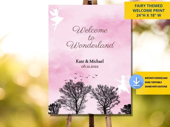 Fairy Themed Welcome Sign Print - Etsy