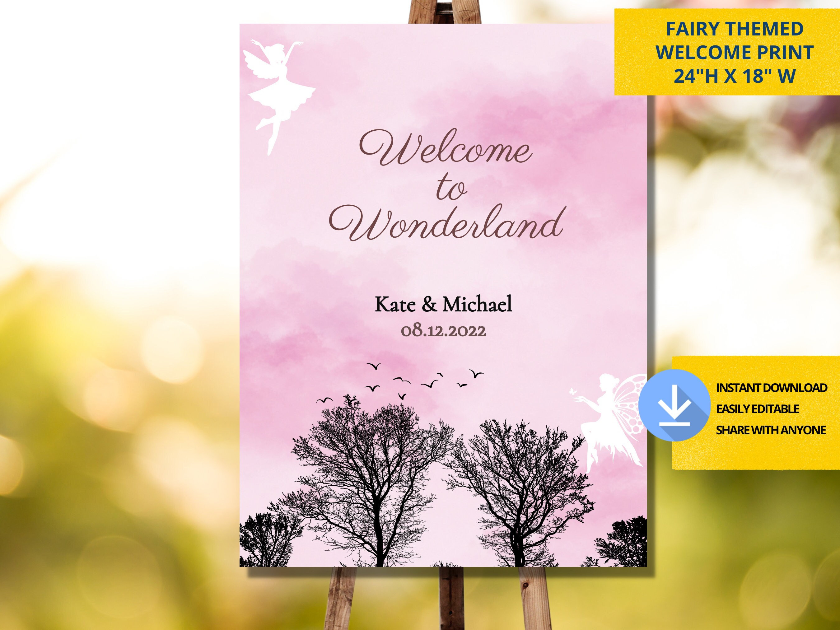 Fairy Themed Welcome Sign Print - Etsy