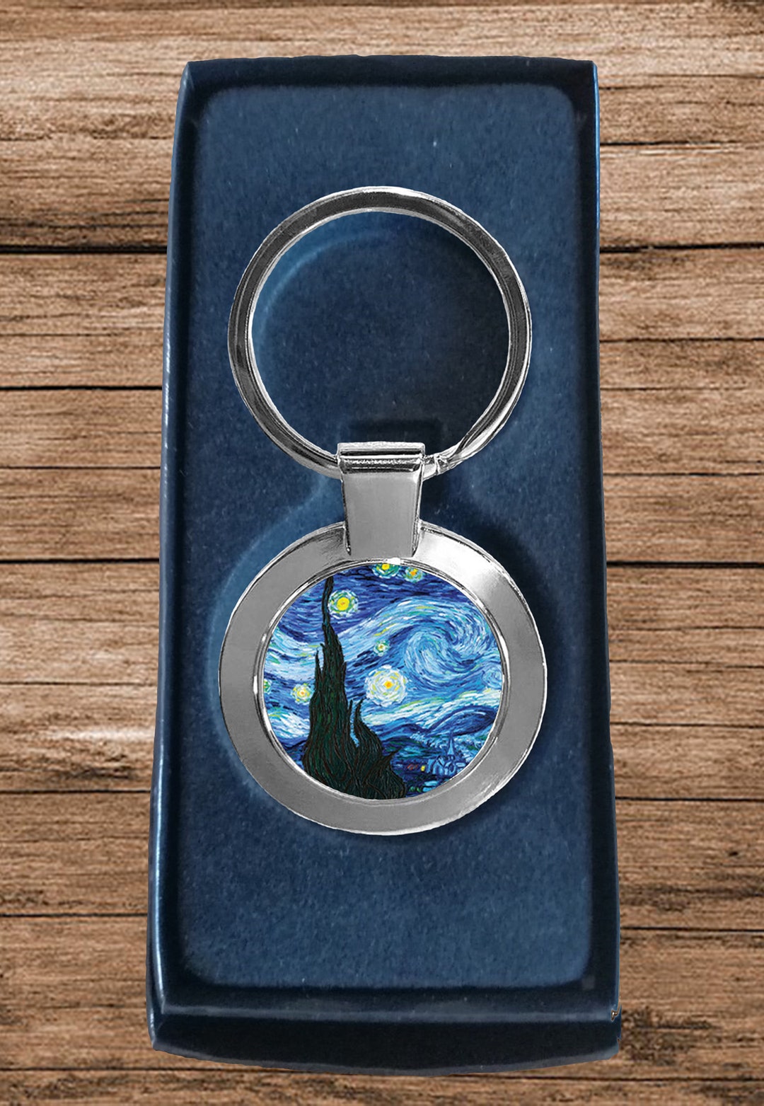 The Starry Night Metal Keyring (art, Painting, Vincent Van Gogh) - Etsy