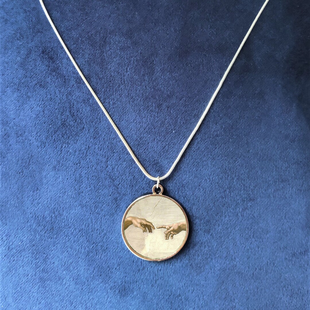 The Creation of Adam Ladies Necklace (michelangelo, Fresco) - Etsy