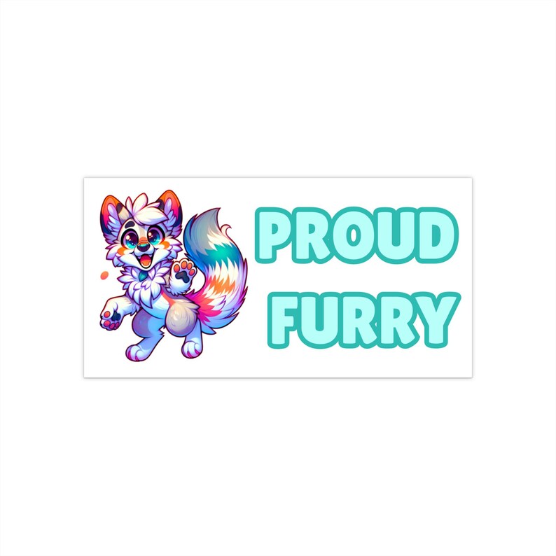 7.5 X 3.75 Colorful Proud Furry Bumper Sticker, Pride Car Accessories ...