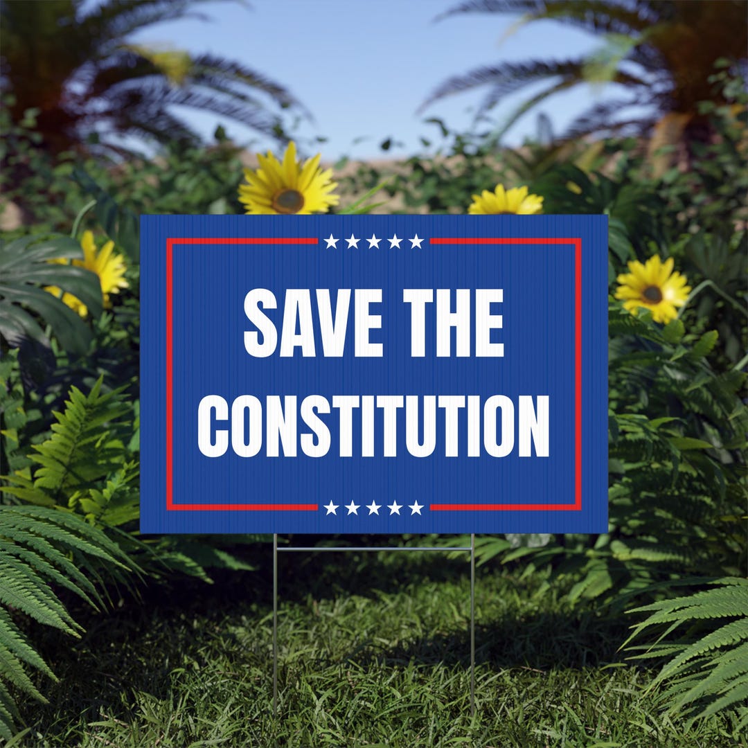 SAVE THE CONSTITUTION Yard Sign - Protest Sign, Outdoor Decor ...