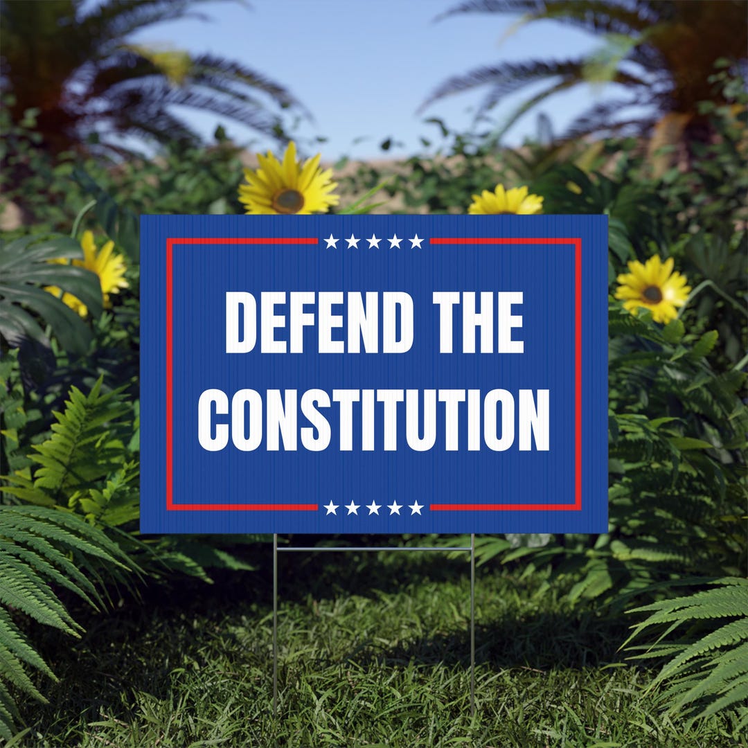 DEFEND THE CONSTITUTION Yard Sign - Protest Sign, Outdoor Decor ...