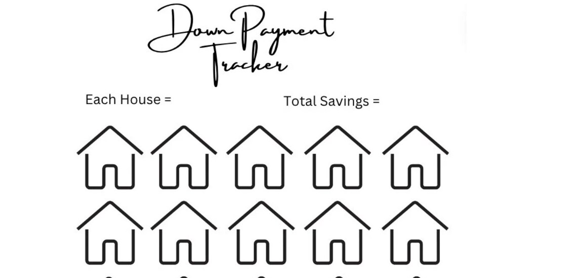 House Down Payment Savings Tracker - Etsy