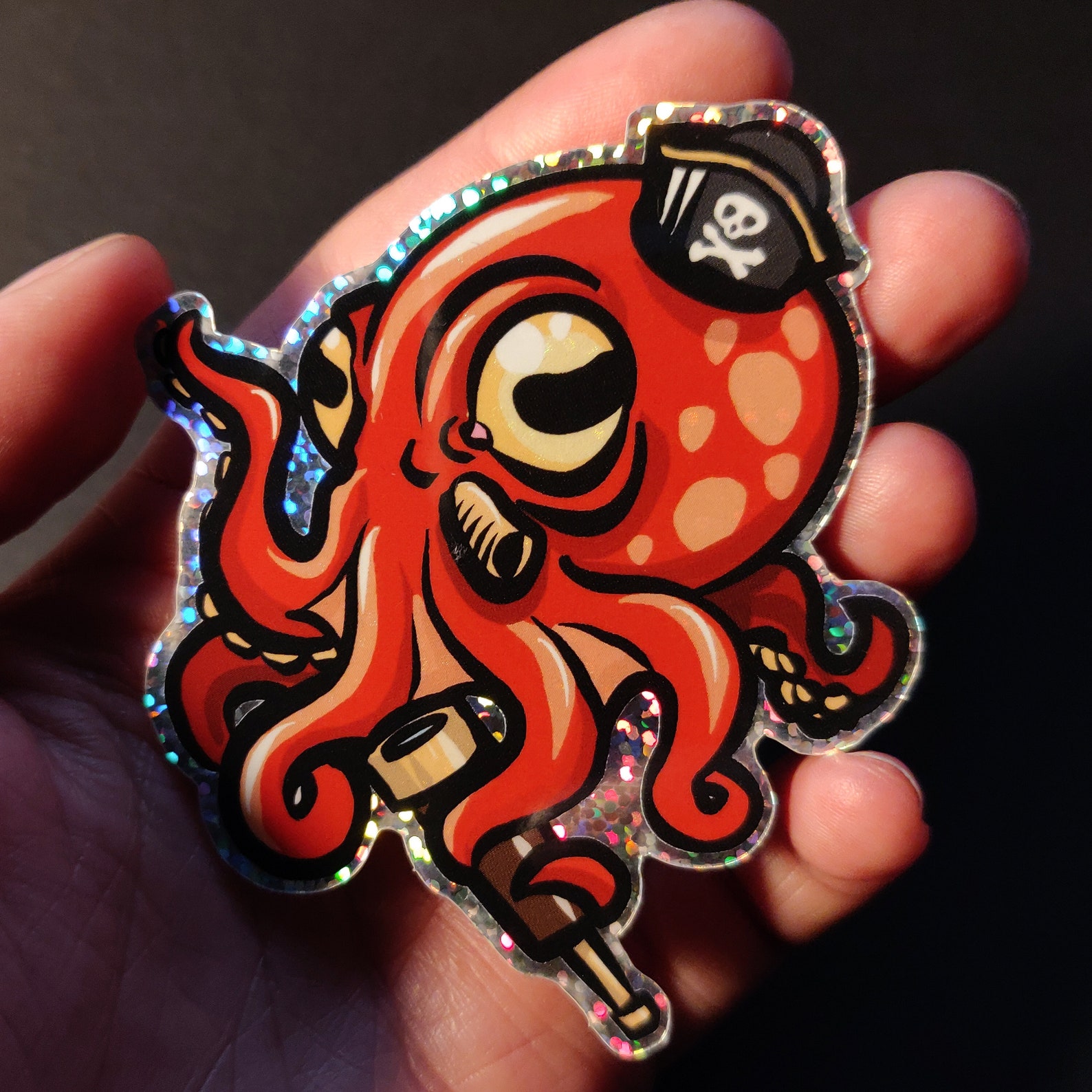 Pirate Kraken Glitter Vinyl Sticker 6.6x8cm - Etsy