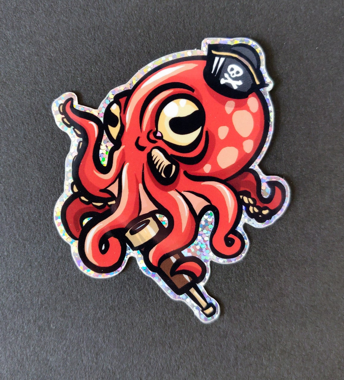 Pirate Kraken Glitter Vinyl Sticker 6.6x8cm - Etsy
