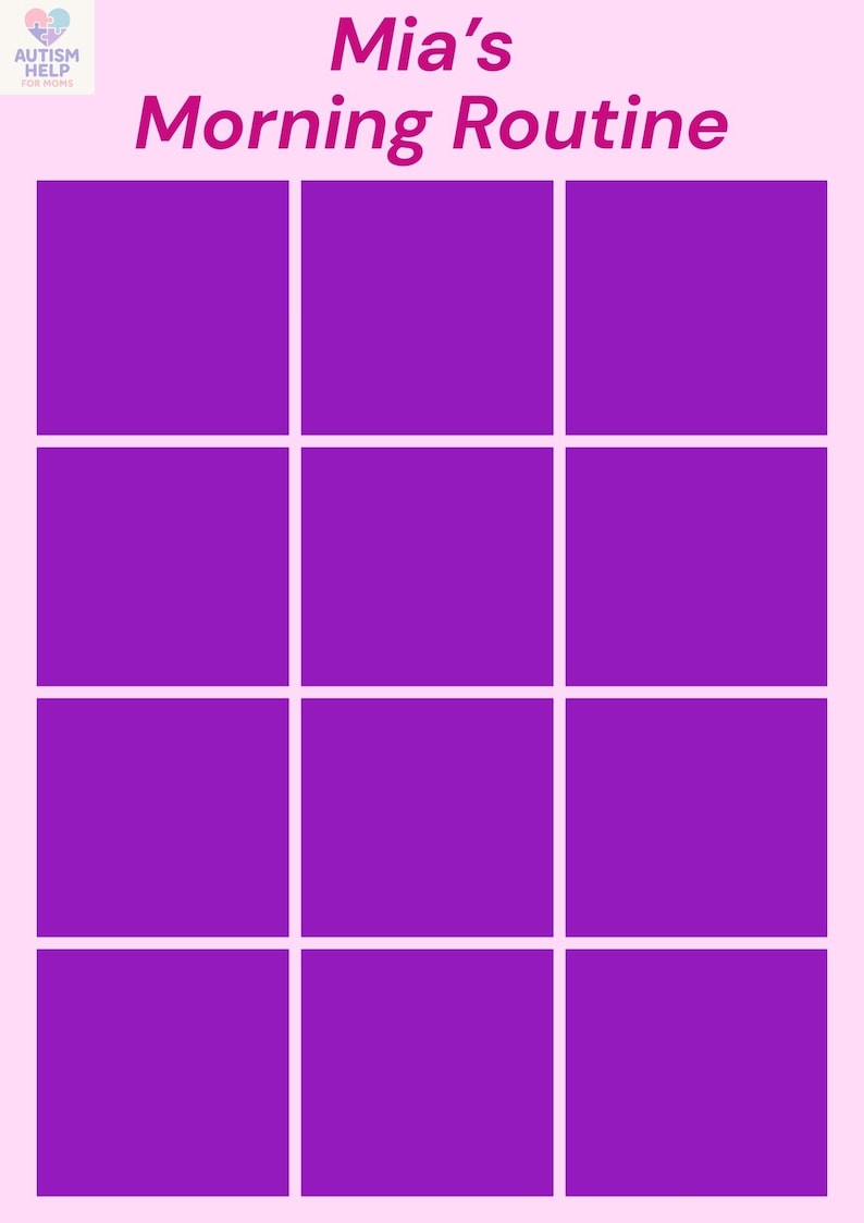 Autism, ADHD Visual Aide: Morning Routine Chart for Children, Kids ...