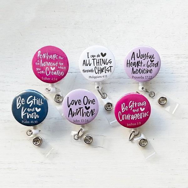 Bible Verse Badge Reel - Etsy