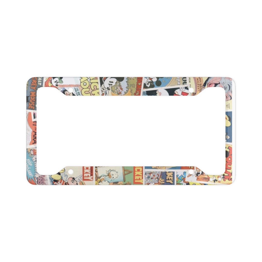 Vintage Mickey Cartoon License Plate Frame, Fun Auto Accessory, Gift ...