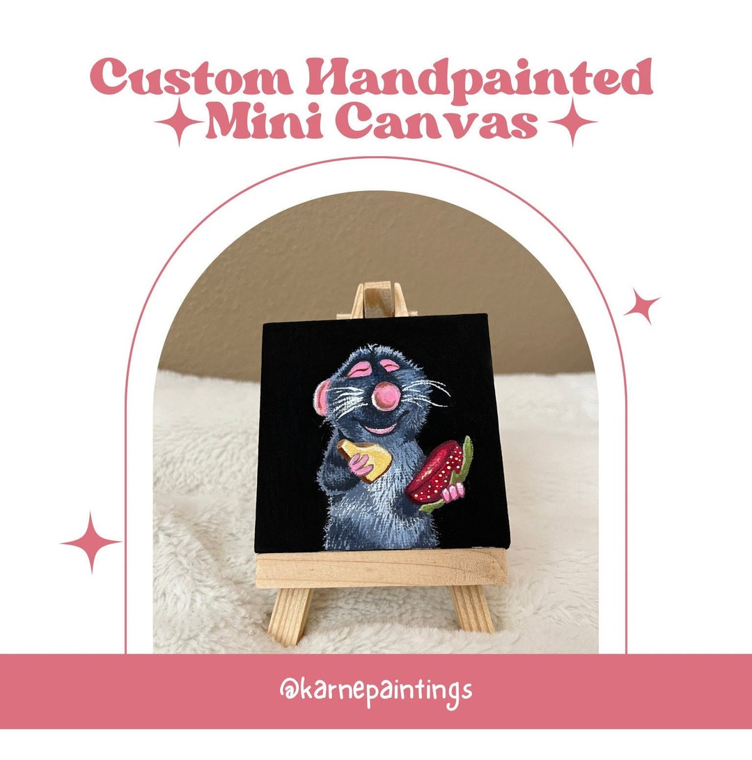 Custom Mini Portrait Painting 7x7cm W/ Mini Easel - Etsy