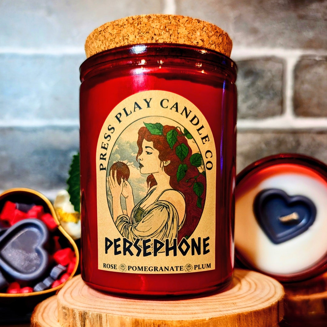 Persephone Video Game Themed Handmade Candle Pomegranate & Dark Rose ...