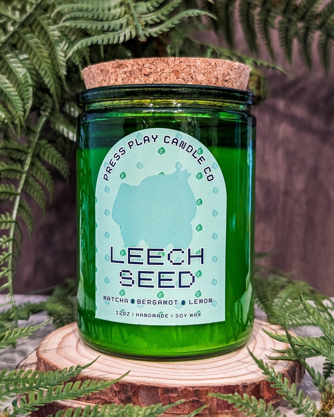 Leech Seed | Bulbasaur Inspired Handmade Soy Candle | Pokemon Candle - Etsy