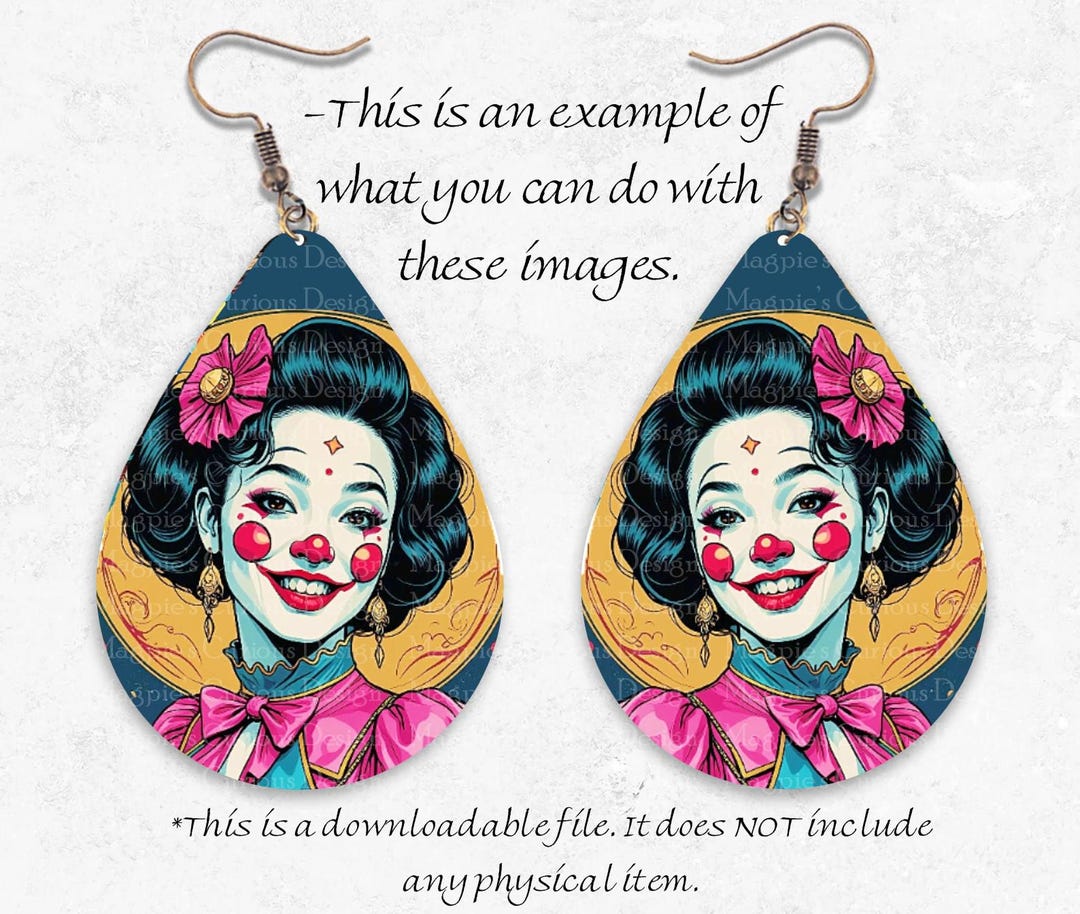 Circuscore Tear Drop Earring Designs: PNG Sublimation Bundle (digital ...