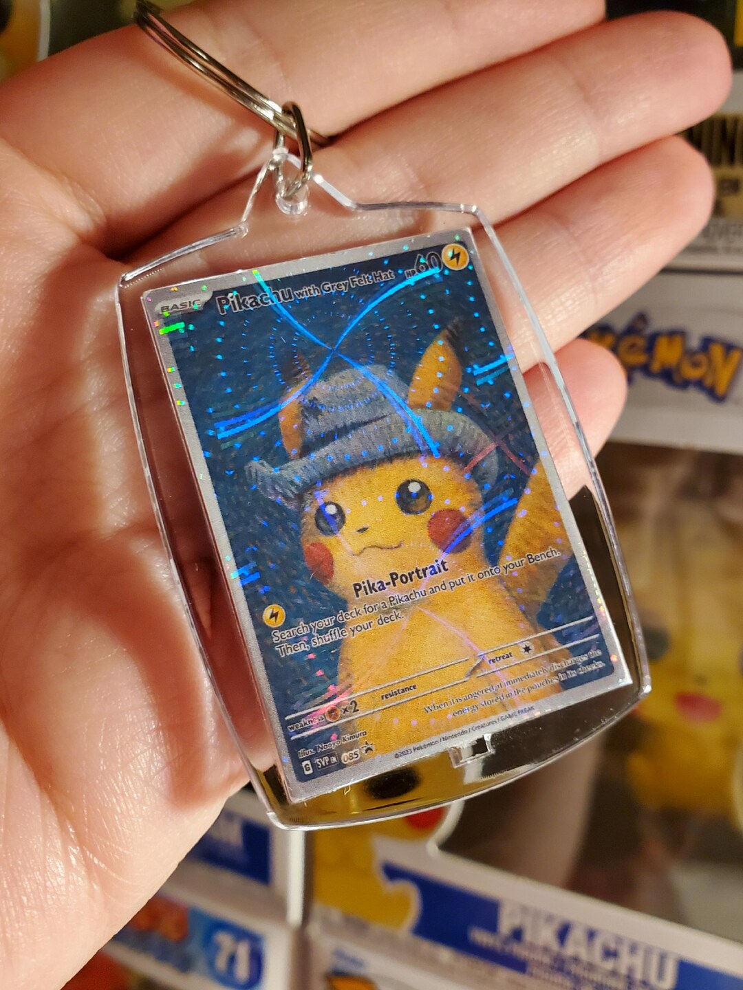 Custom Pokémon Card Holographic Prism Keychain Pick ANY Card - Etsy