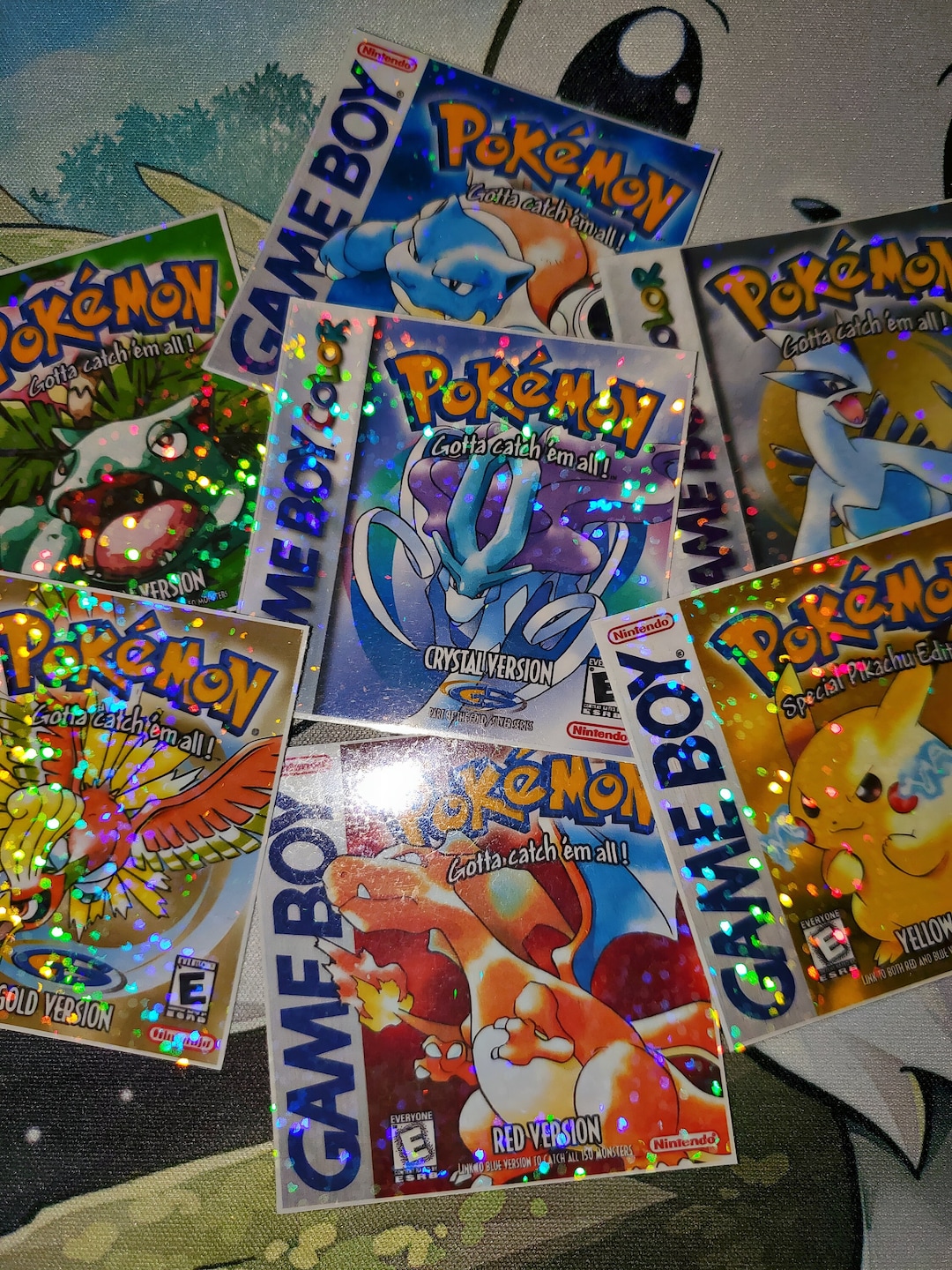 Custom Pokémon Gameboy Holographic Stickers Pick Your Holo Pattern - Etsy