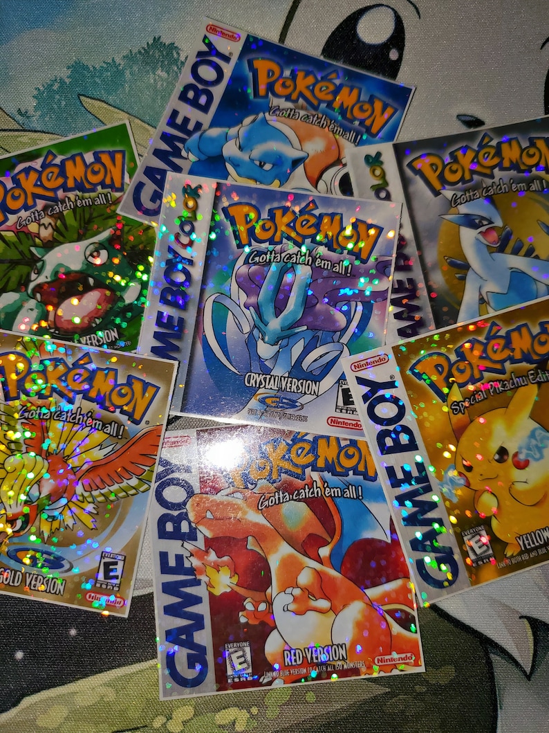 Custom Pokémon Gameboy Holographic Stickers Pick Your Holo Pattern - Etsy