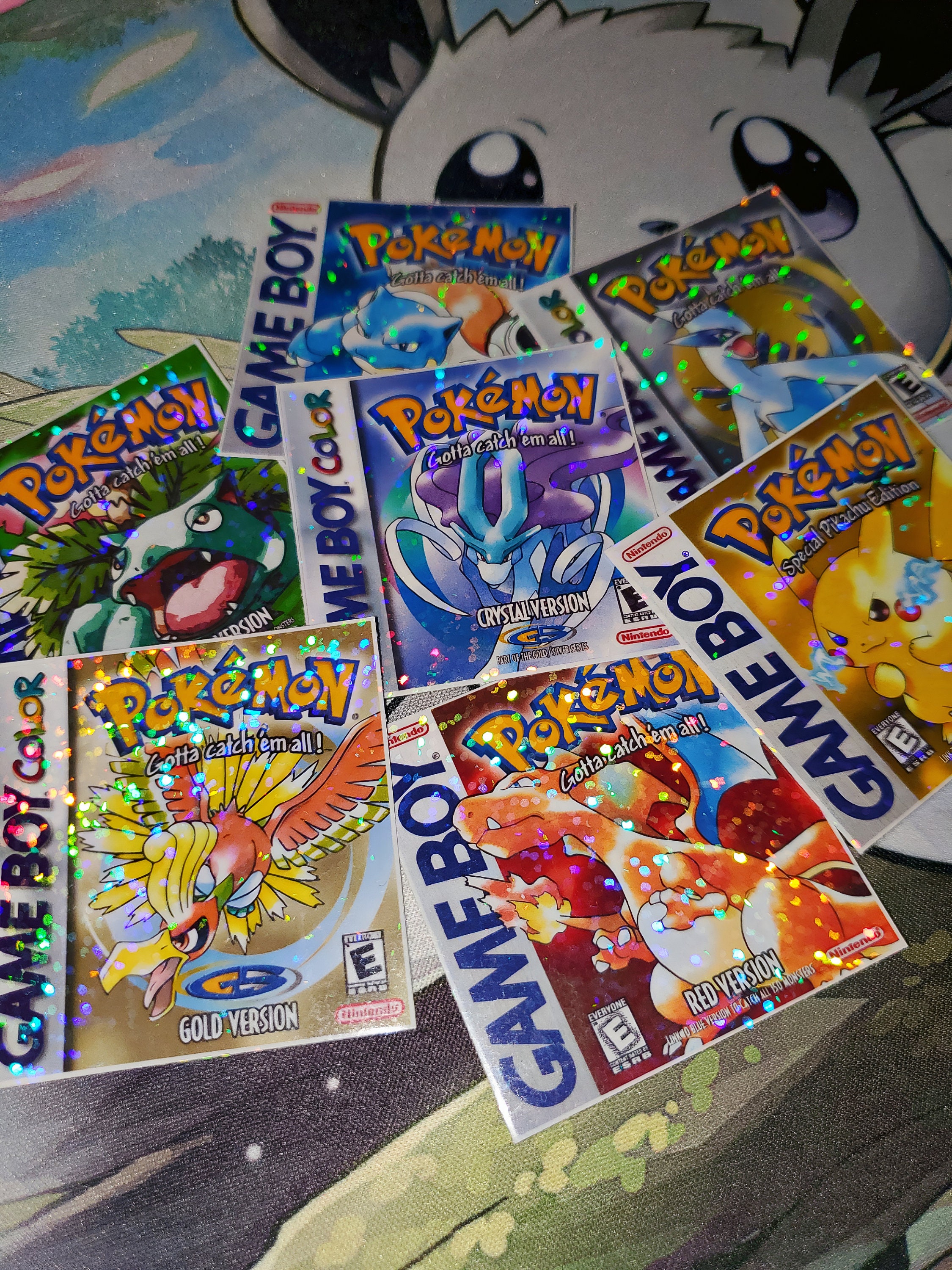 Custom Pokémon Gameboy Holographic Stickers Pick Your Holo Pattern - Etsy