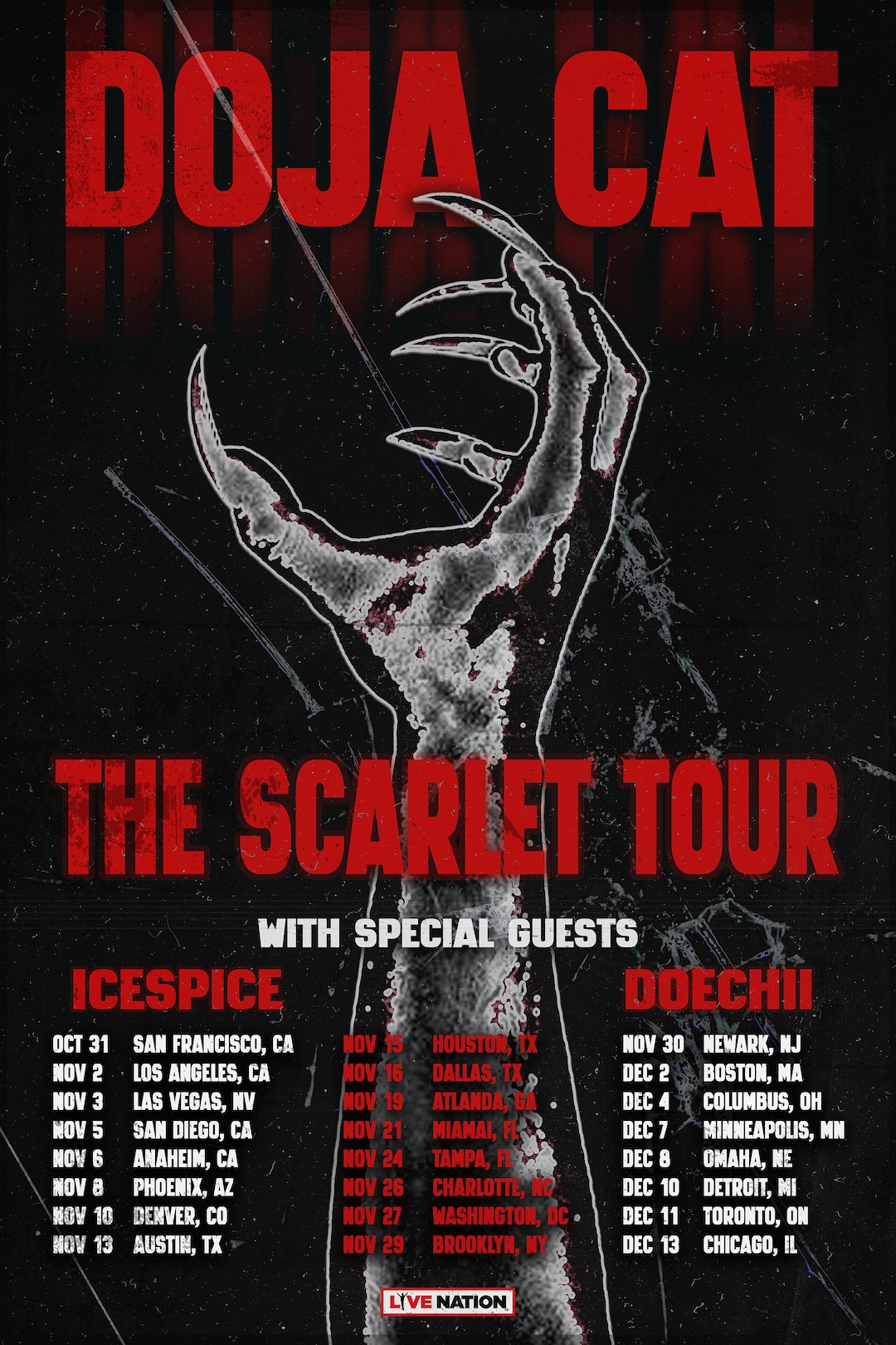 The Scarlet Tour Poster | Doja Cat | Wall Art | Bedroom Decor | A4 Size ...