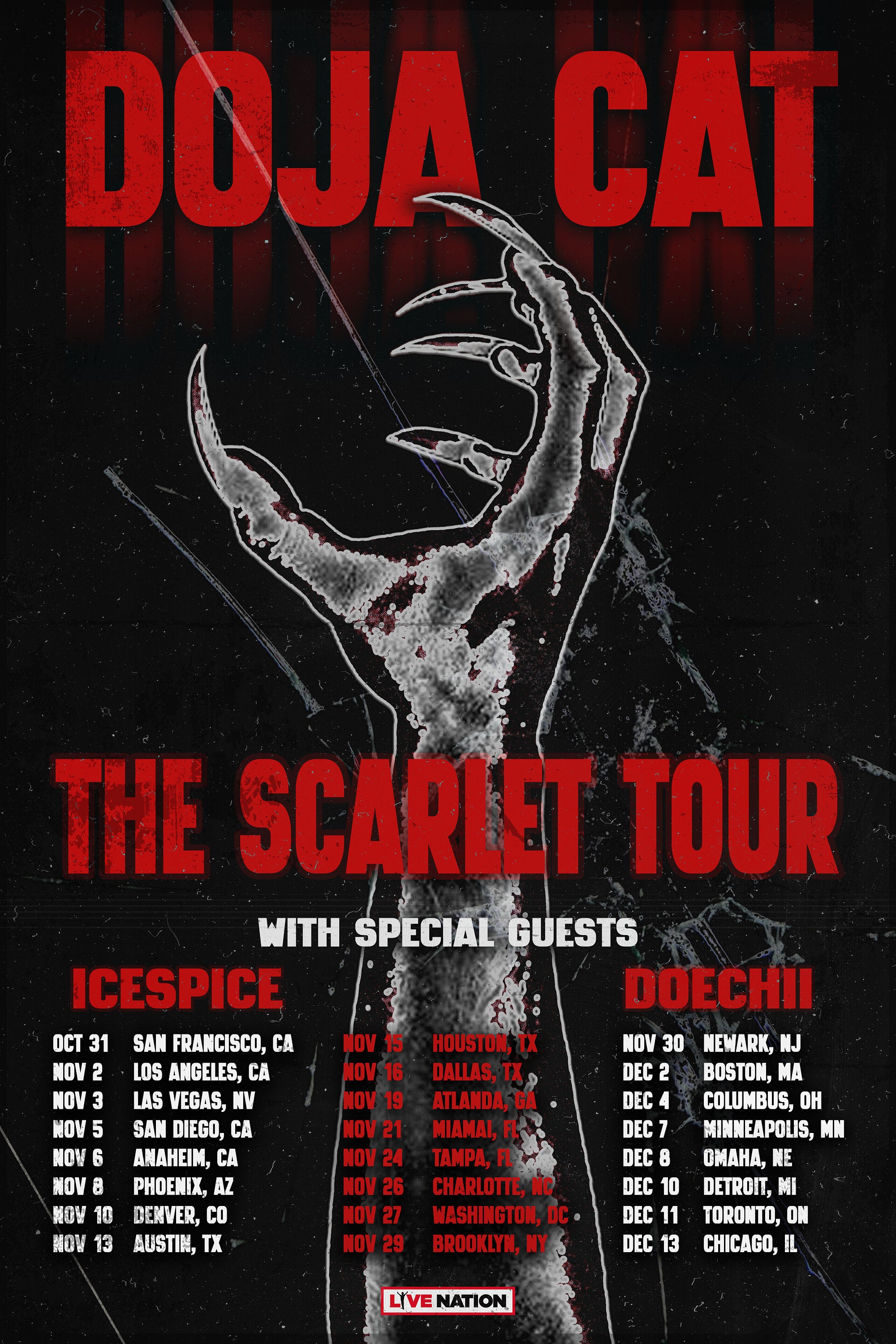 The Scarlet Tour Poster | Doja Cat | Wall Art | Bedroom Decor | A4 Size ...