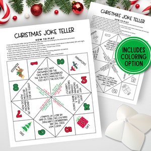 Christmas Jokes for Kids Cootie Catcher, Paper Fortune Teller Printable ...