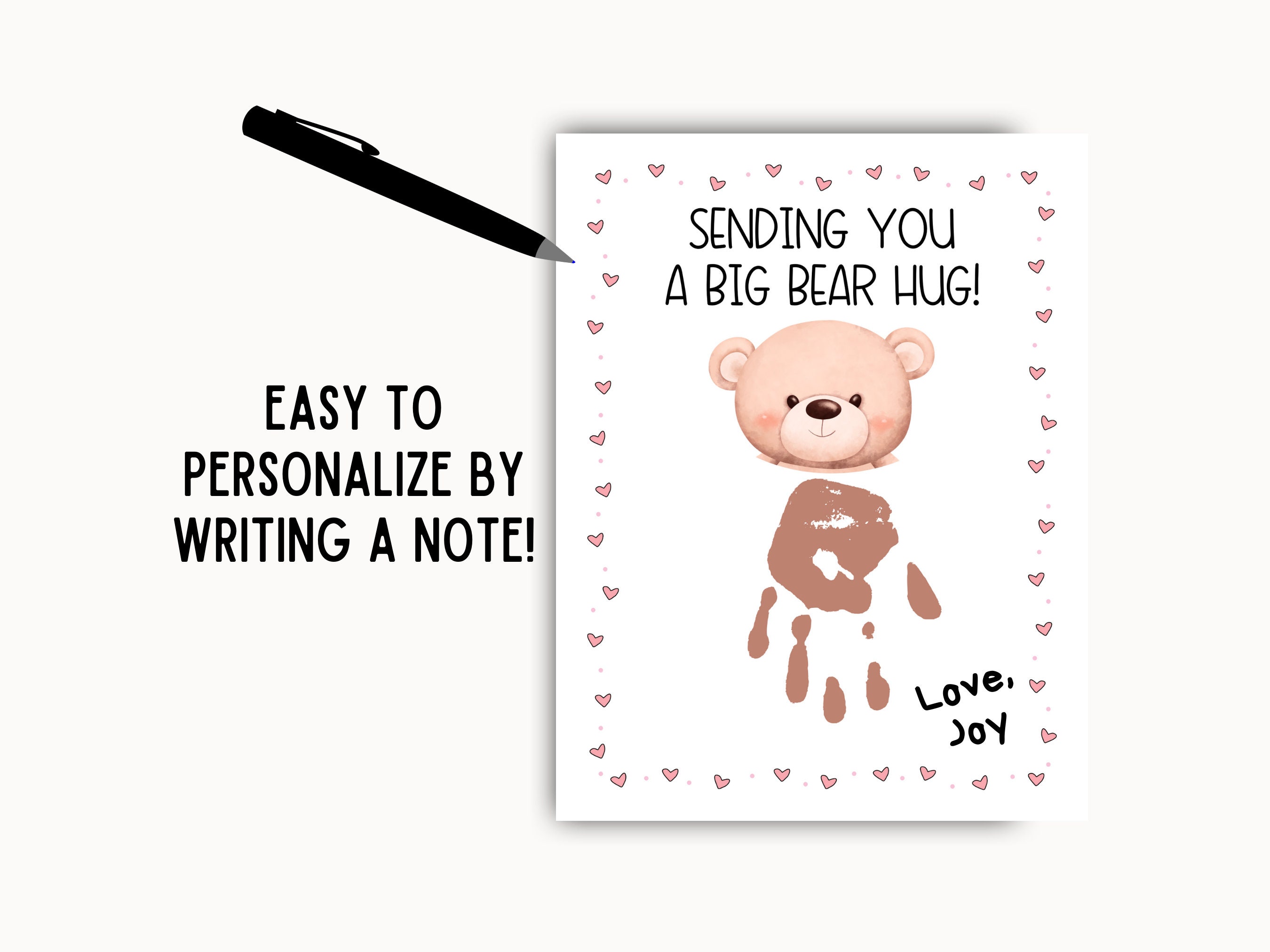 Thinking of You Handprint Cards From Kids, Sending A Big Hug, Sympathy ...