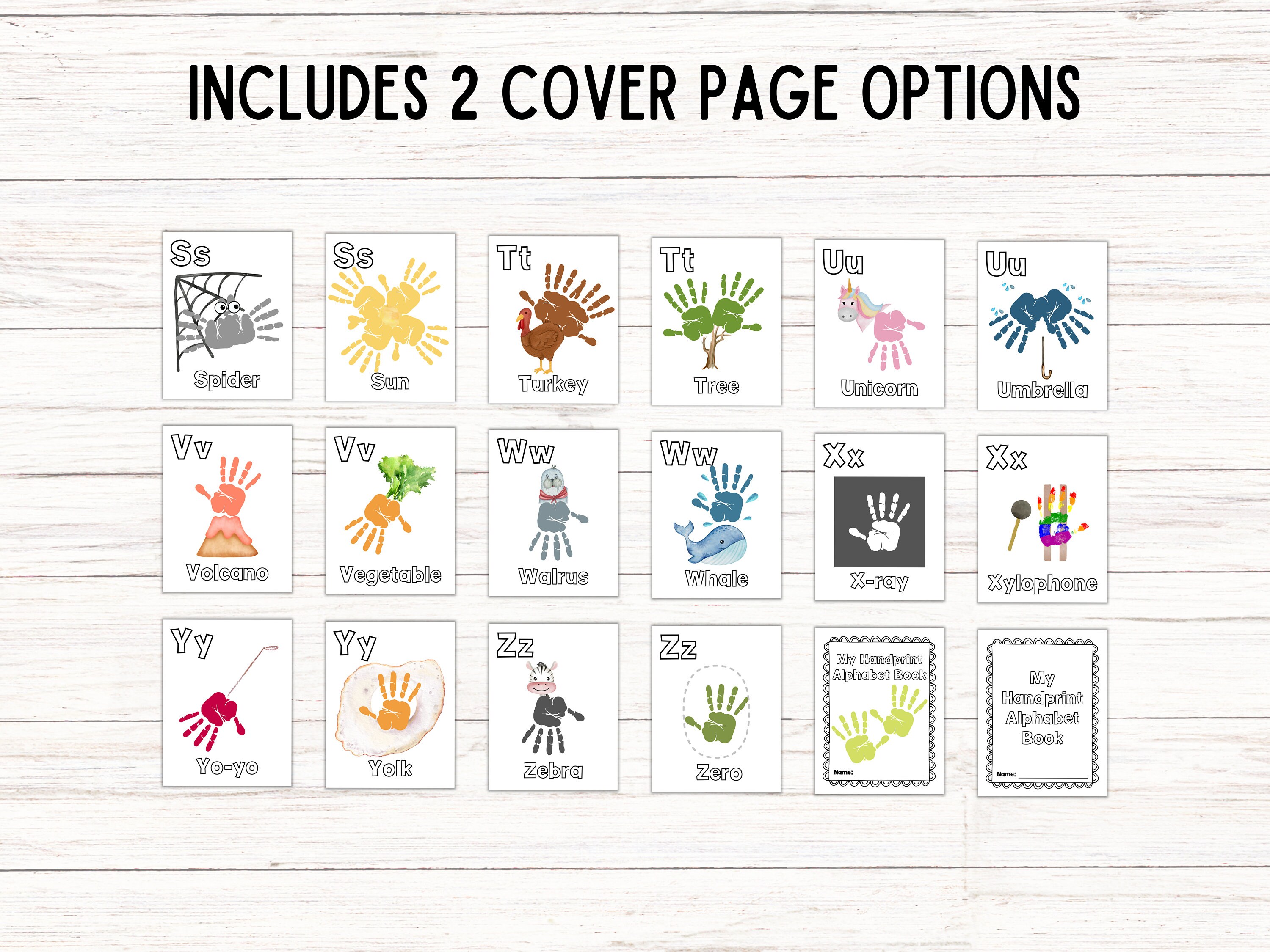 Alphabet Handprint Book, Kids Handprint Art Printable, ABC Handprint ...