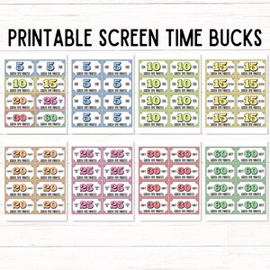 How to Earn Screen Time, Screen Time Bucks, Editable Screen Time ...