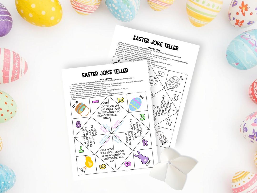 Easter Joke Teller Printable, Kids' Fortune Teller Game, Easter ...