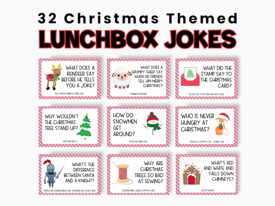 Christmas Jokes Printable, Christmas Cracker Jokes, Lunchbox Jokes for ...