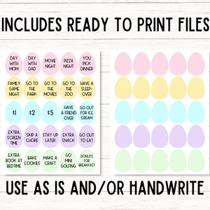 Printable Easter Egg Tokens, Editable Easter Egg Coupon, Easter Egg ...