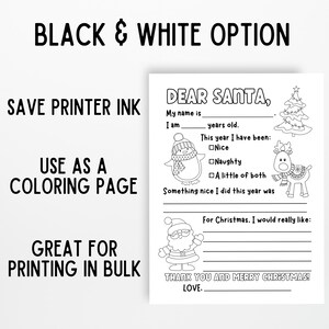 Letter to Santa Printable, Christmas Letter Template, Kids Letter to ...