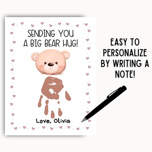 Sending A Big Hug Handprint Card From Kids, Printable Thinking of You ...