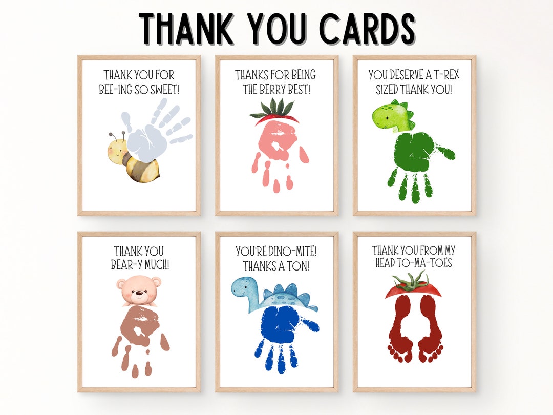 Thank You Handprint Art, Gift From Kids, Thank You Card Printable, Kids ...