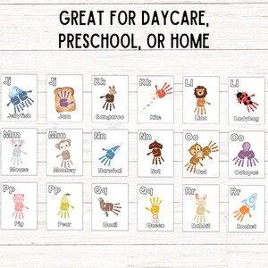 Alphabet Handprint Book, Kids Handprint Art Printable, ABC Handprint ...