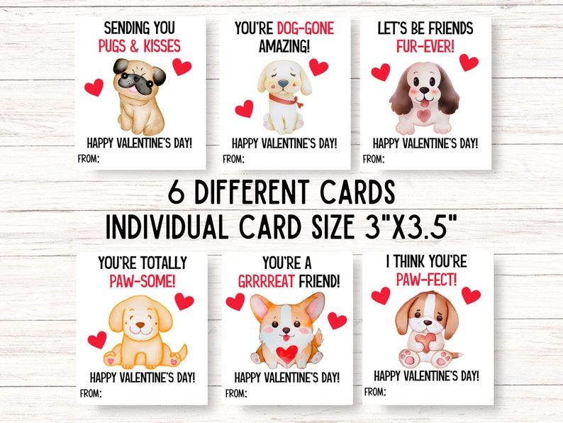 Editable Valentines Day Cards Dog, Puppy Valentine Cards, Printable Dog ...
