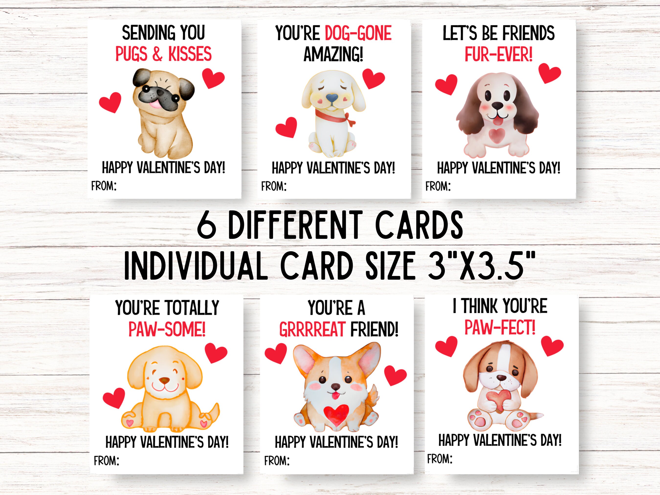 Editable Valentines Day Cards Dog, Puppy Valentine Cards, Printable Dog ...