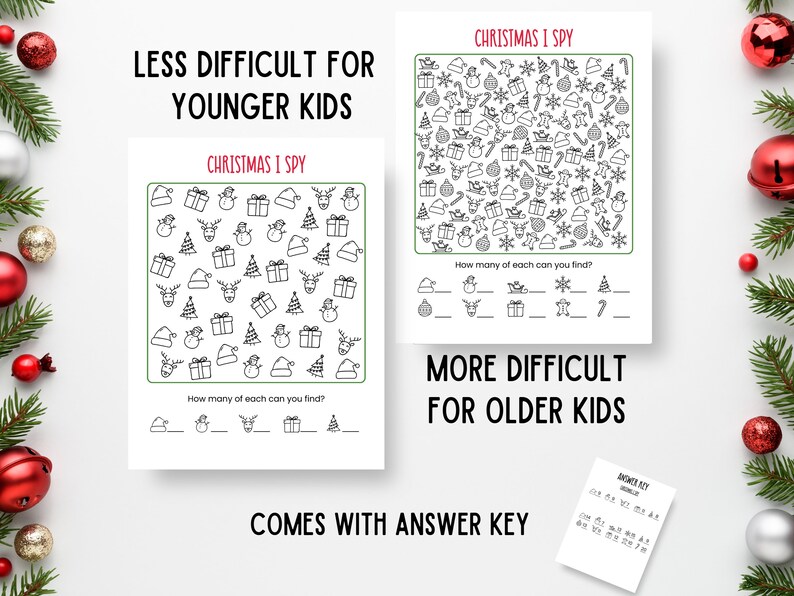 Christmas I Spy Game, Printable Christmas Games for Kids, Holiday Party ...