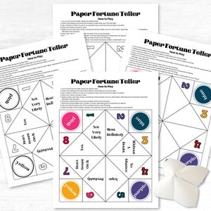 Origami Fortune Teller Printable: Sleepover Party Game (PDF) - Etsy