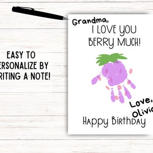 Birthday Handprint Craft Printable Birthday Card Handprint - Etsy