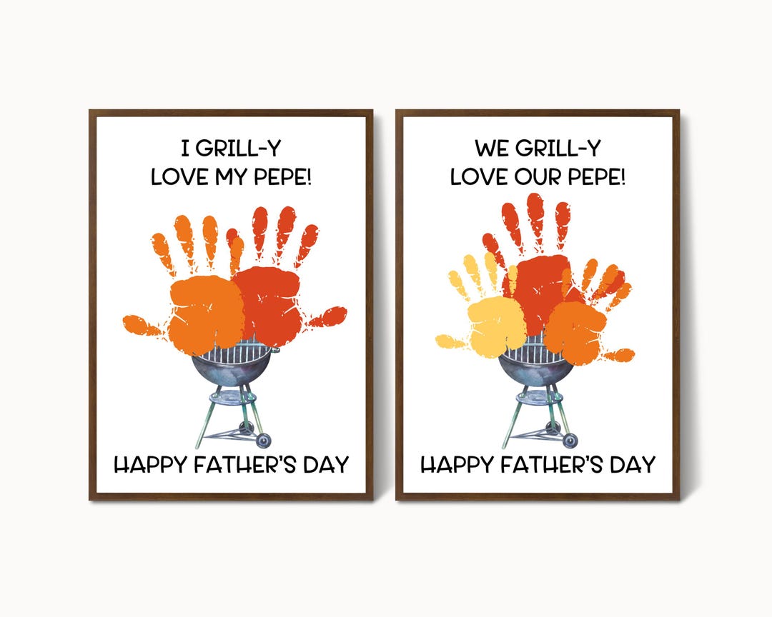 Pepe Fathers Day Handprint Craft, Handprint Father's Day Gift for Pepe ...