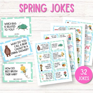 Spring Jokes for Kids, Lunchbox Notes Printable, Lunchbox Jokes, Kids ...