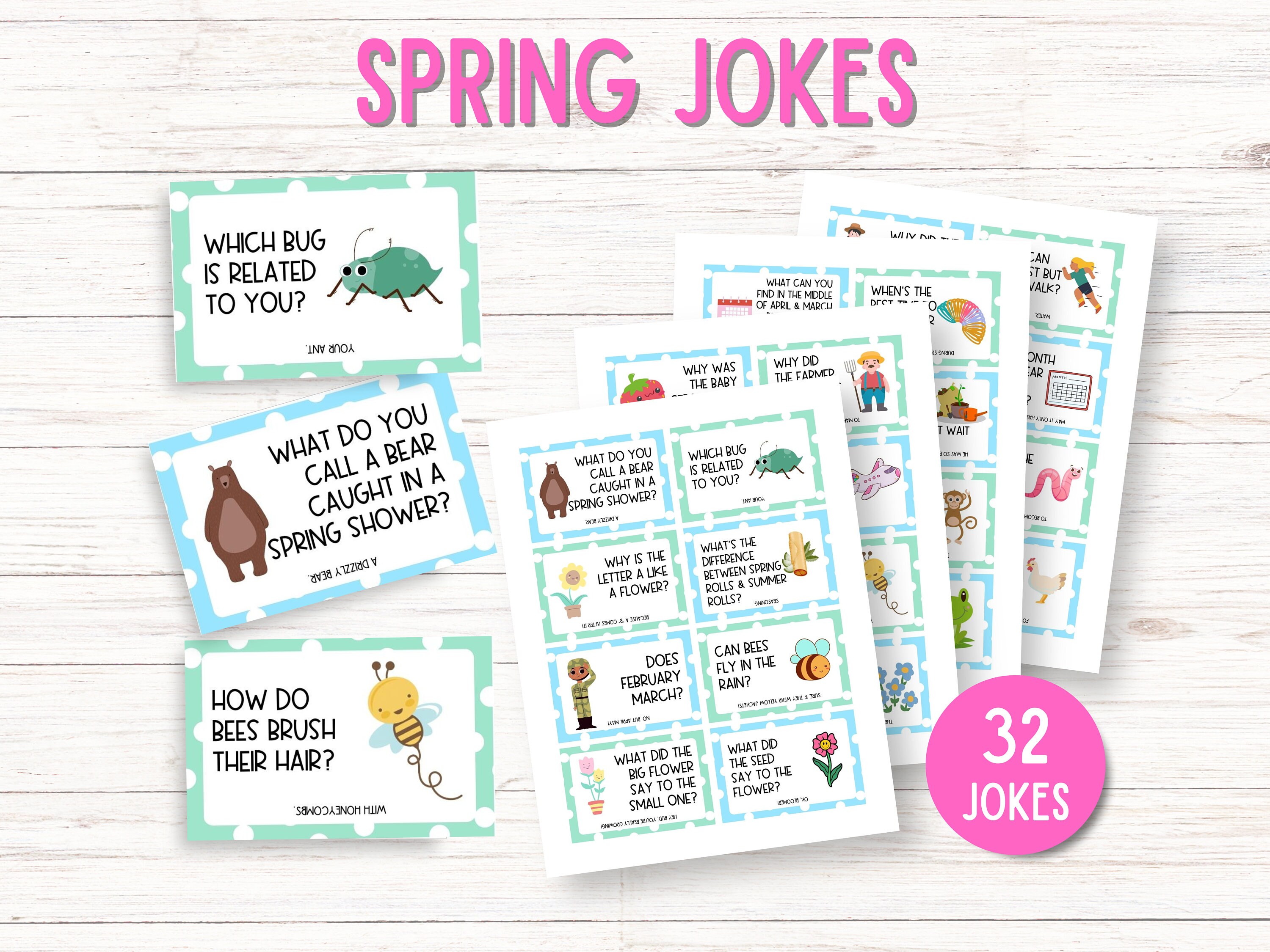Spring Jokes for Kids, Lunchbox Notes Printable, Lunchbox Jokes, Kids ...